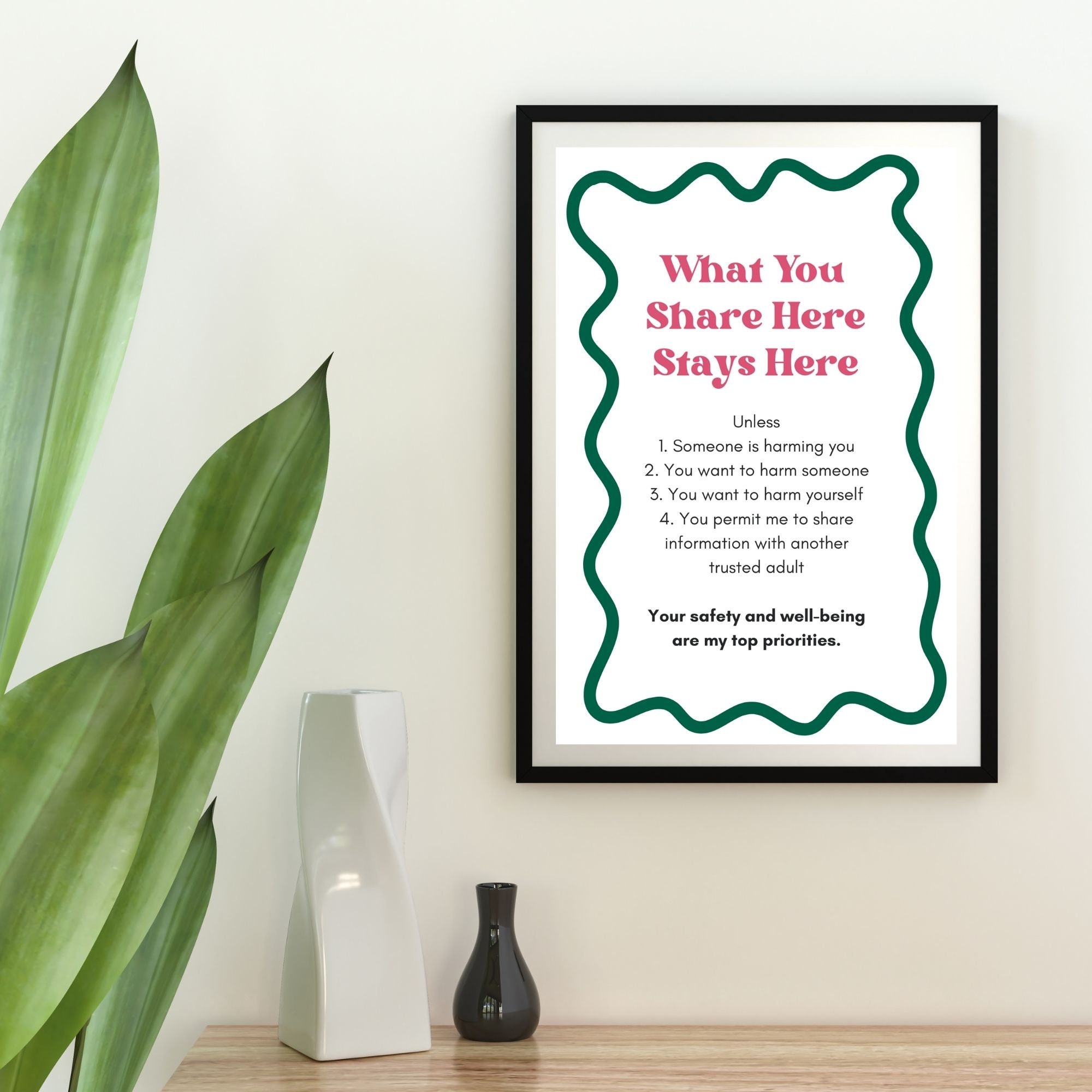 Modern Counseling Office Poster, Confidentiality Poster, School Social ...