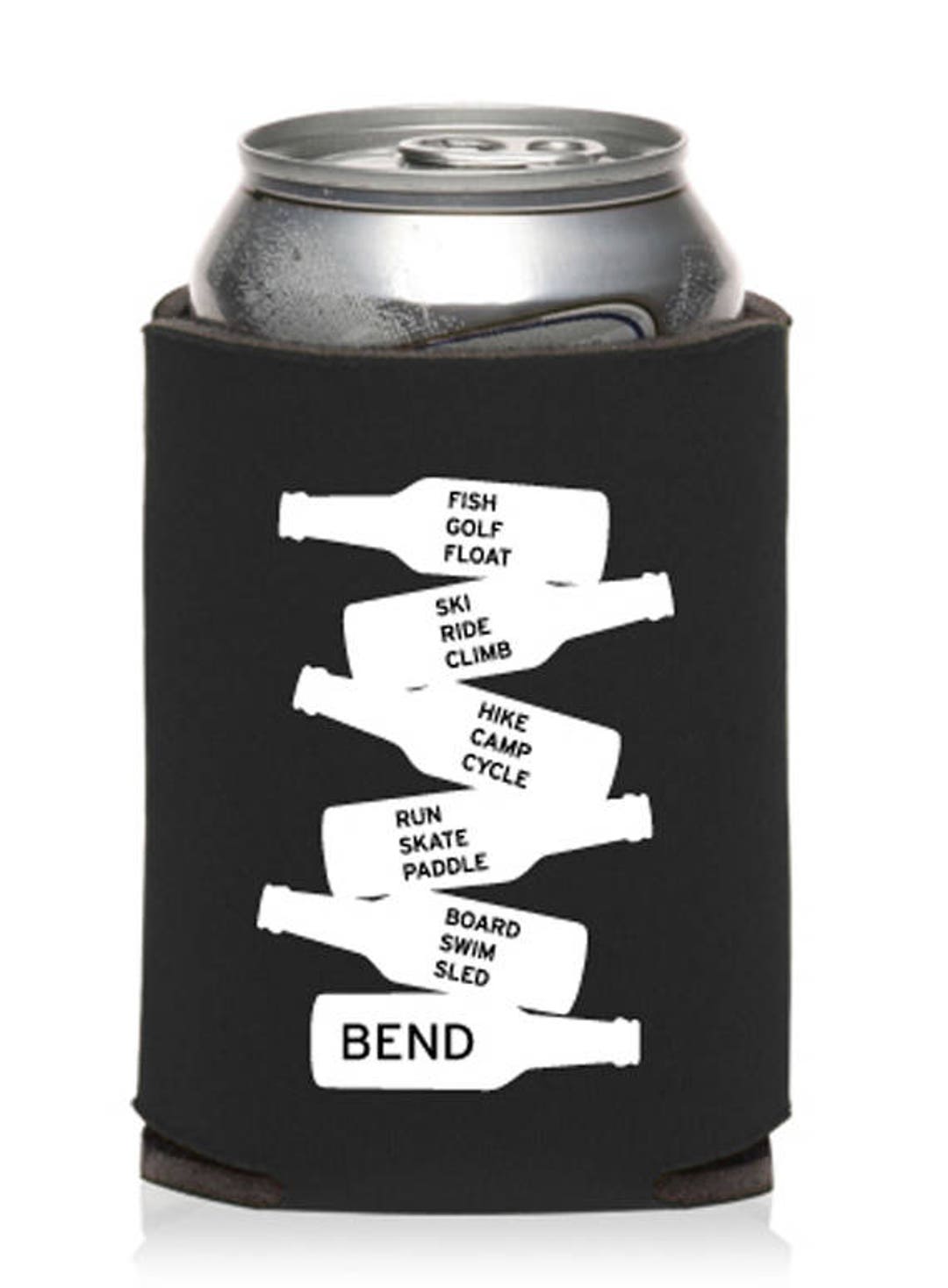 Bend Oregon Beer Bottle Stack Activities Beer Can Cooler - Etsy
