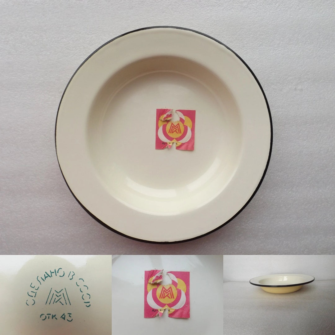 Vintage Enamelware Dish , USSR Soviet Enamelware , New , FREE SHIPPING ...