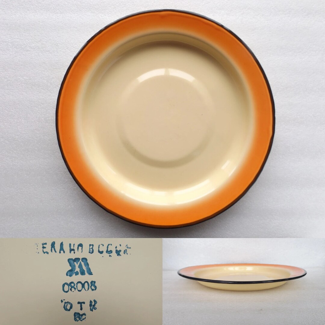 Vintage Enamelware Dish , USSR Soviet Enamelware , New , FREE SHIPPING ...
