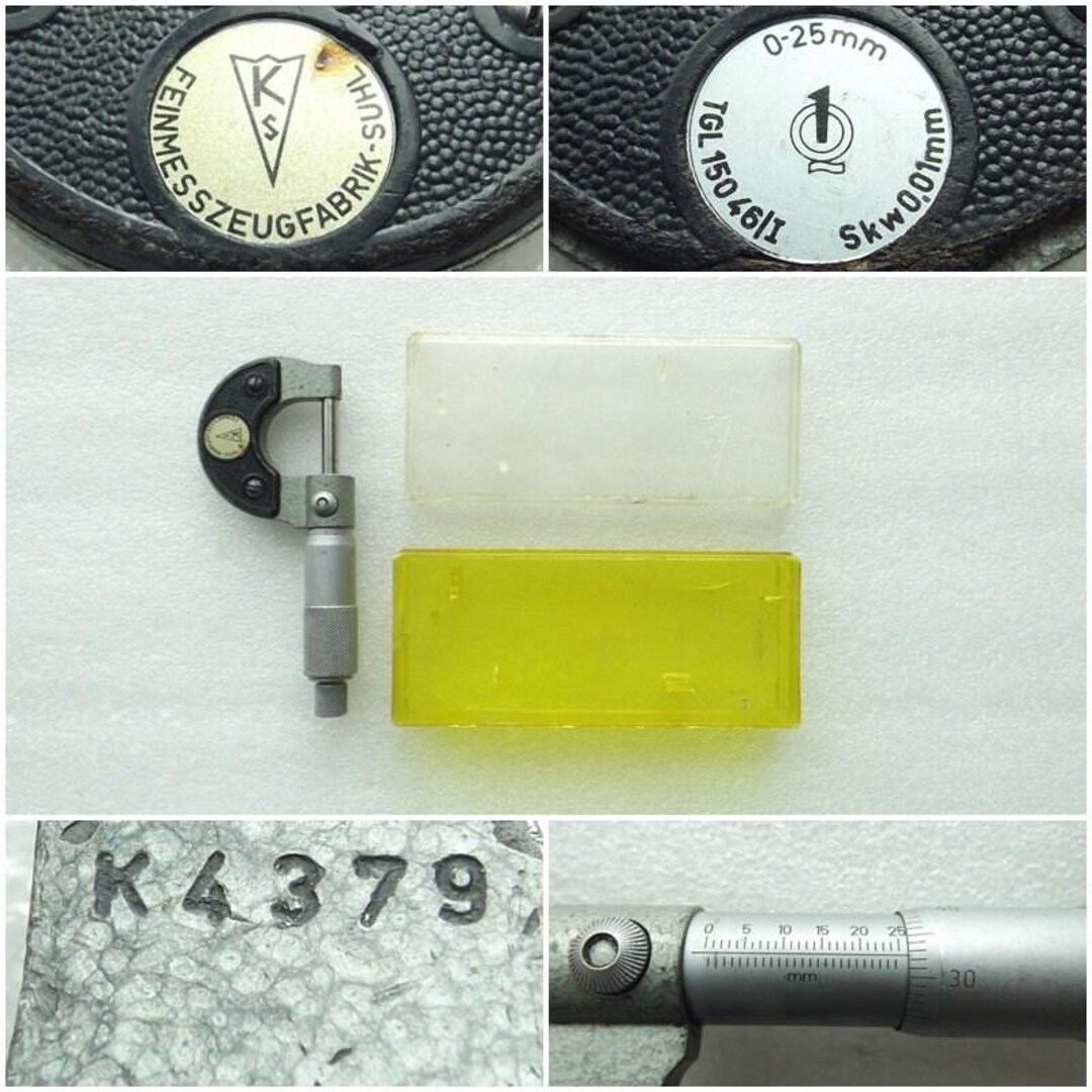 Micrometer Feinmesszeugfabrik Suhl 0 - 25 Mm German W/ Original Box ...