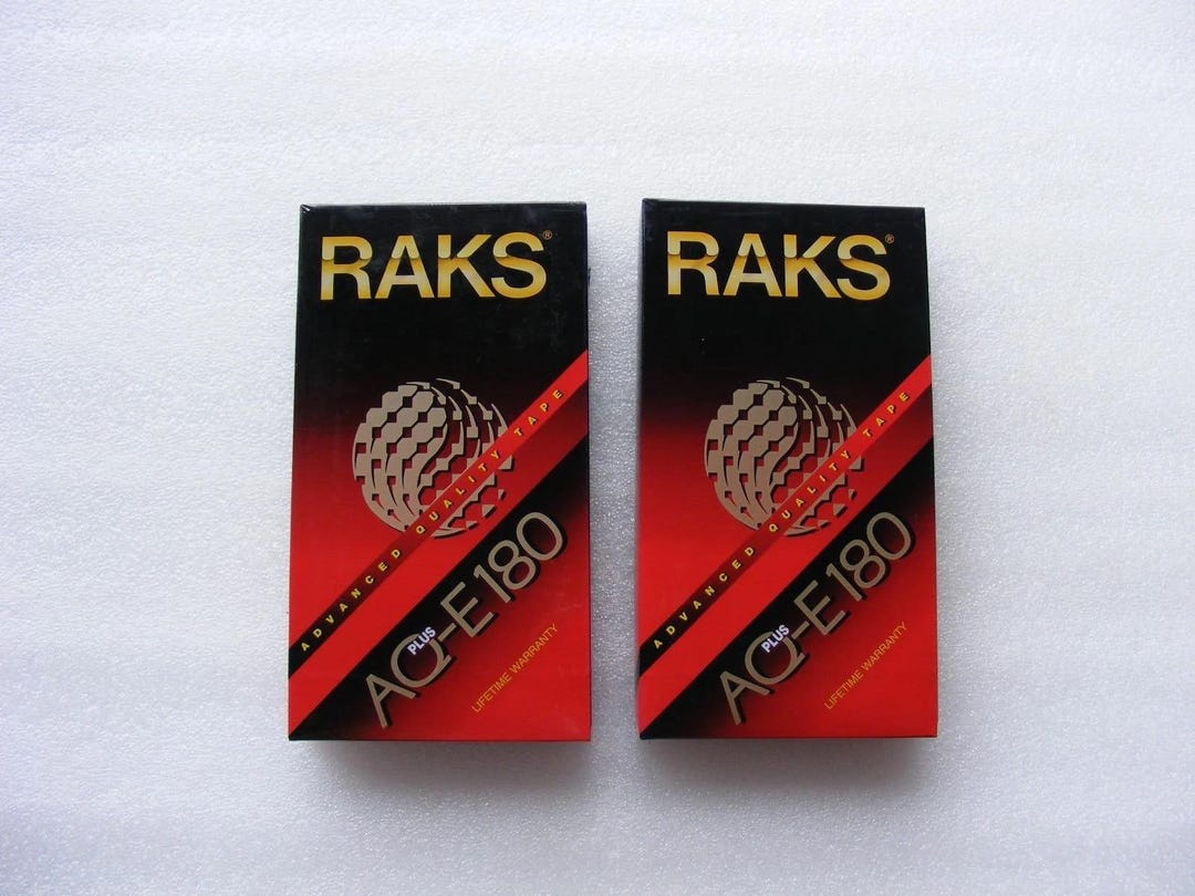 Lot of 2 RAKS AQ-E180 Plus , Blank VHS Video Cassettes Tape , New ...