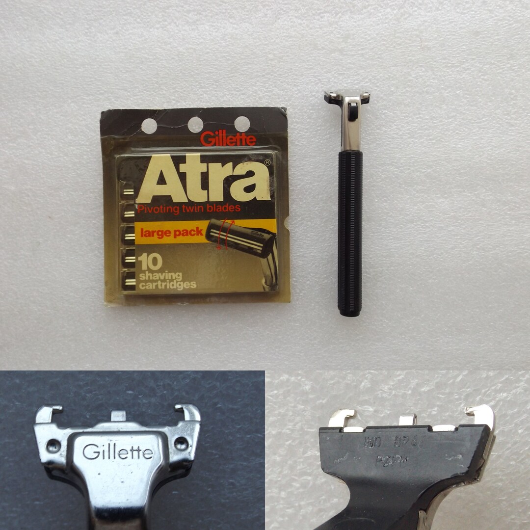 Vintage Safety Razor Gillette ATRA + (10 Cartridges ATRA NEW) , Free ...