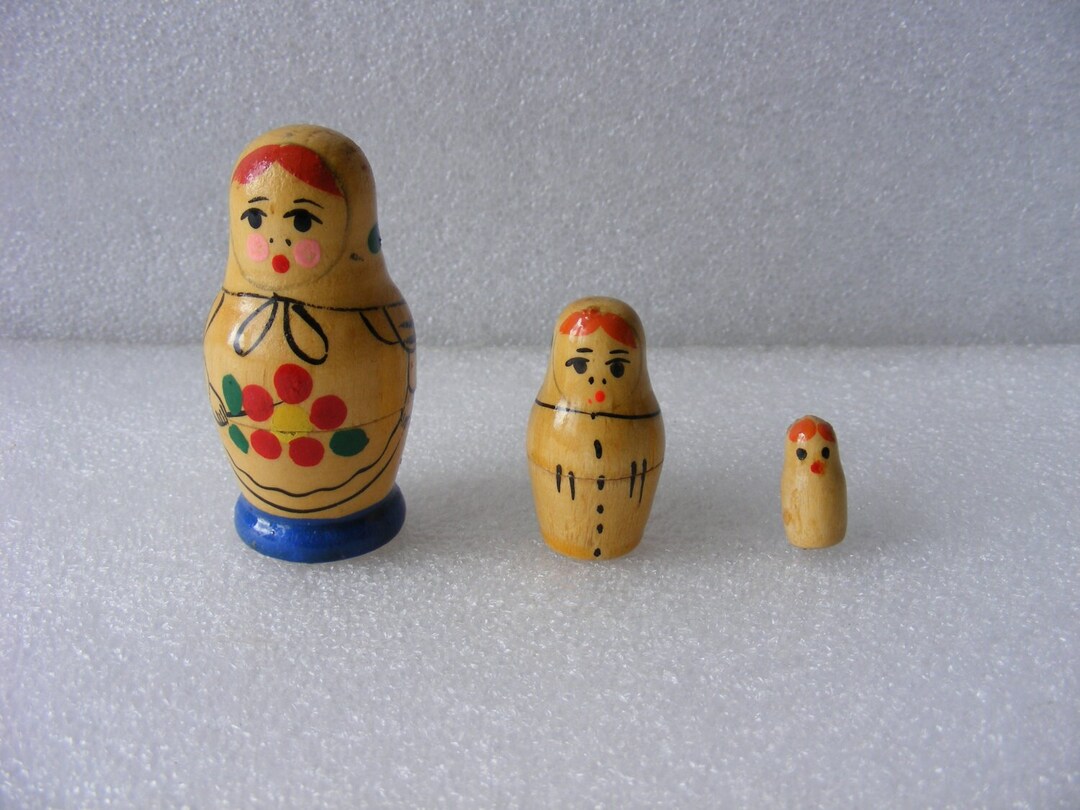 Vintage USSR Russian Small Matryoshka Nesting Dolls, Hand Painted , Set ...