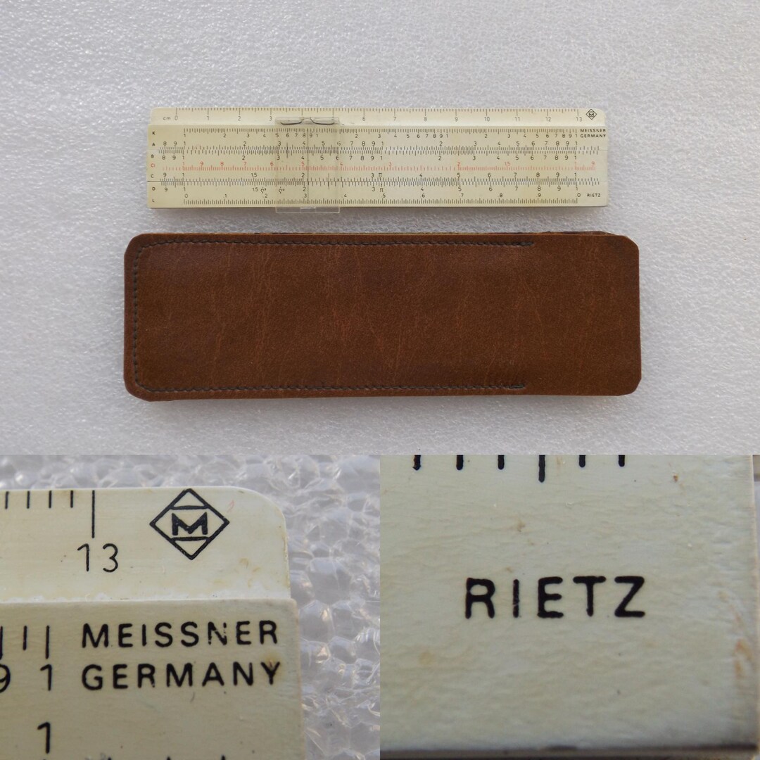 Vintage Slide Rule Meissner RIETZ W/ Case , Logarithmic Ruler , Made in ...