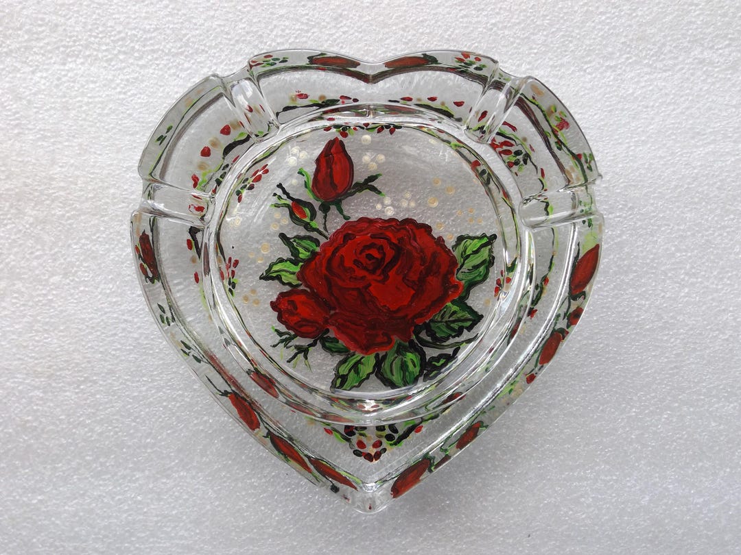 Ashtray , Glass Ashtray , Color Glass Ashtray , Vintage Glass Ashtray ...