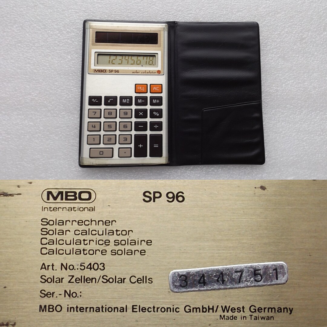RARE Vintage MBO SP 96 Solar Calculator , Working , Free Worldwide ...