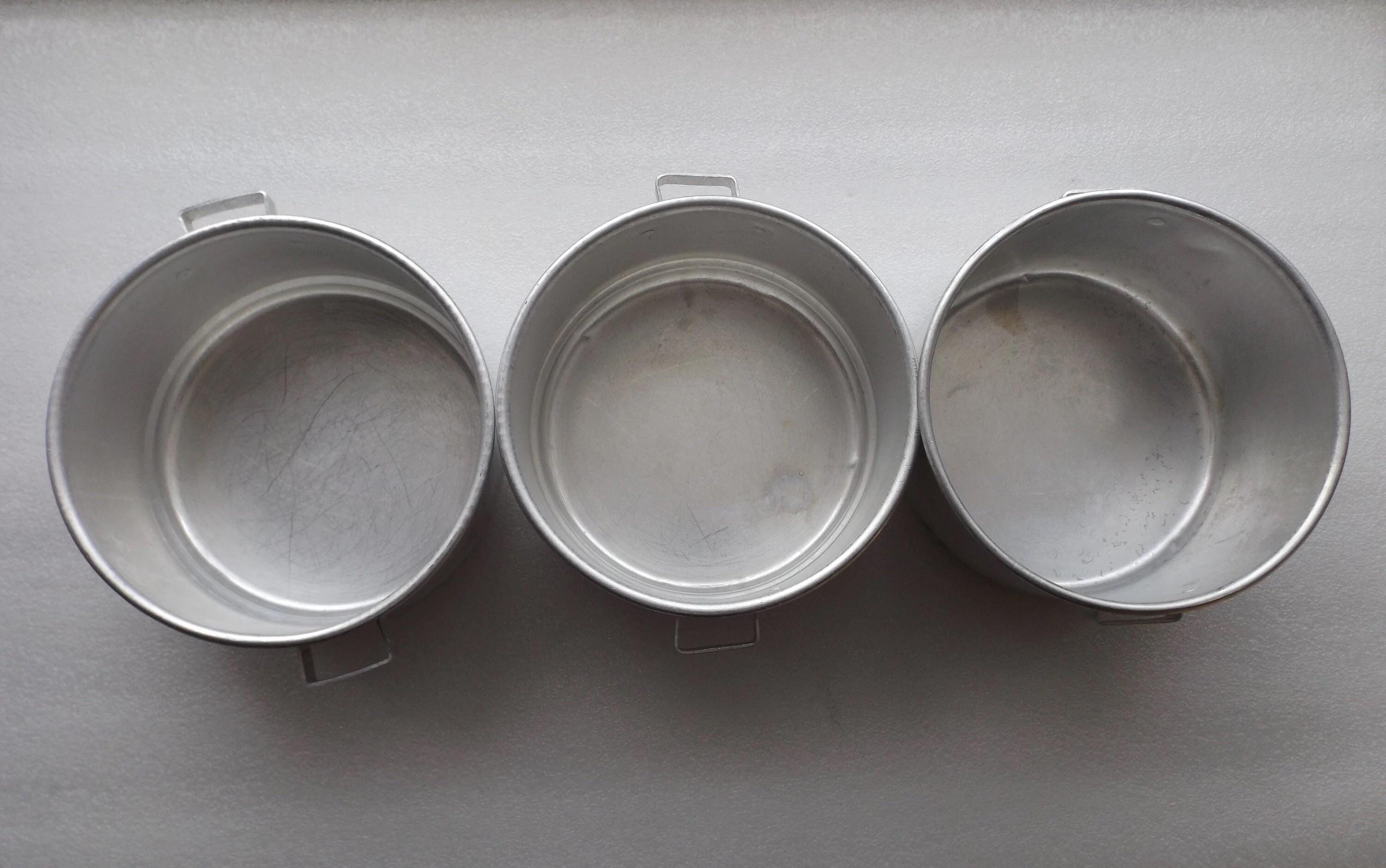 3 Vintage 1960-70s. Aluminum Food Containers 3-tier With Metal Handle ...