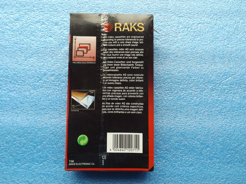 RAKS AQ-E180 Plus VHS Blank Video Cassette Tape , New , Sealed , Free ...