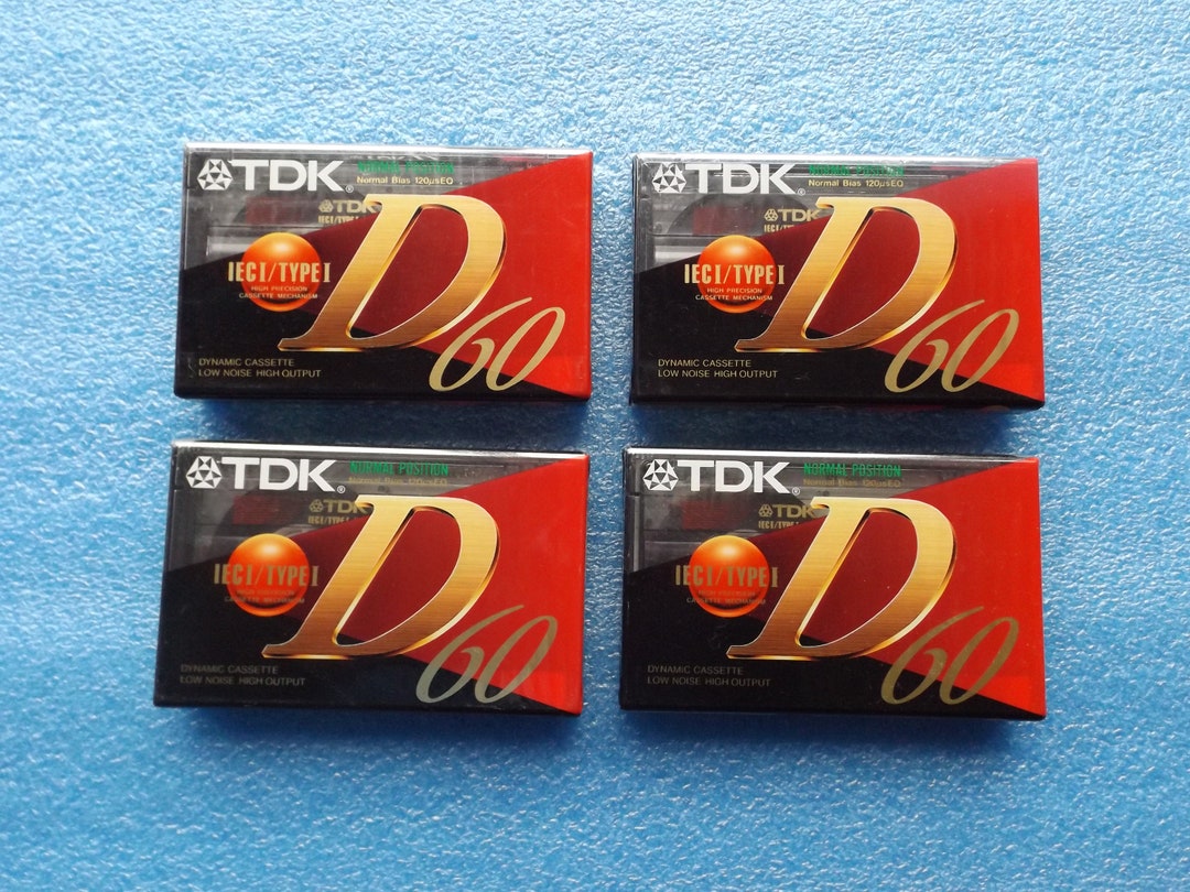 4 X TDK D 60 Vintage Audio Cassette Blank Tape , New , Factory Sealed ...