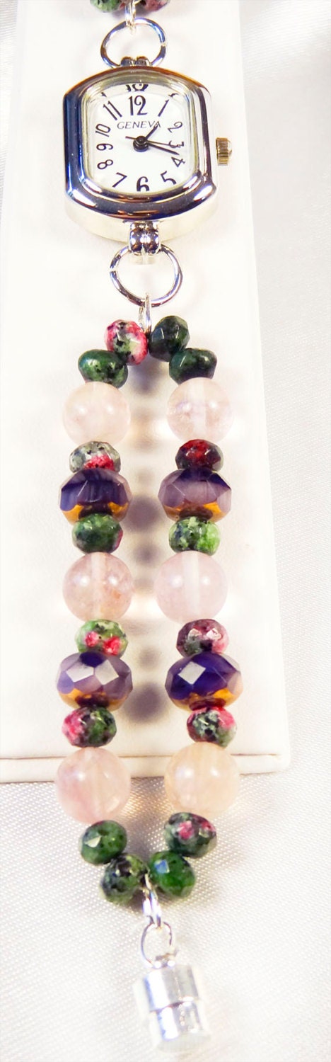 BEADED WATCH watch watch jewelry beaded watch band Czech | Etsy