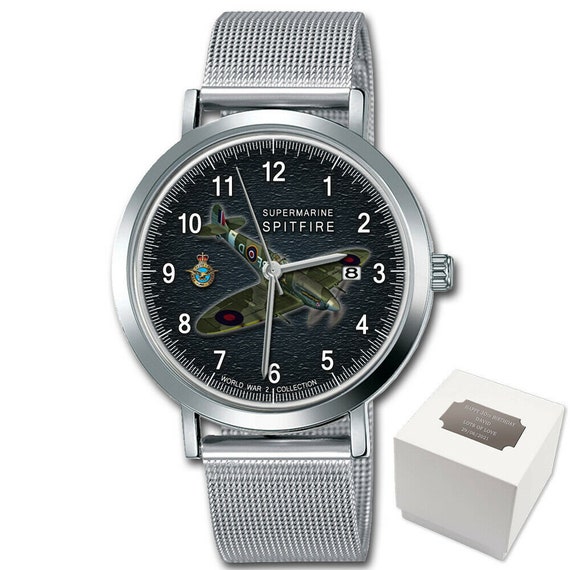 Supermarine Spitfire Raf Gent's Wrist Watch Mesh Bracelet | Etsy UK