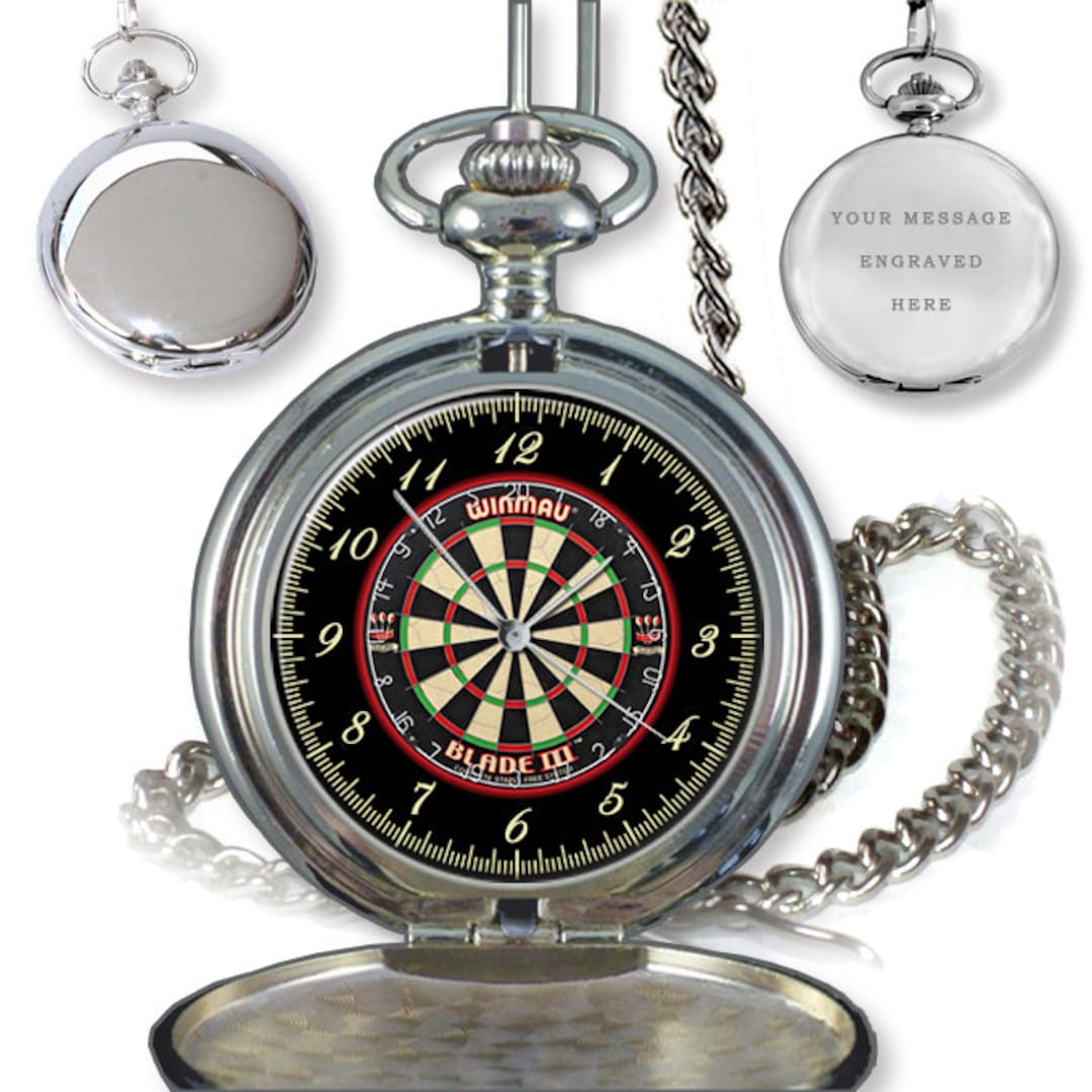 Darts Dartboard Quartz Pocket Watch Anniversary, Birthday, Christmas ...