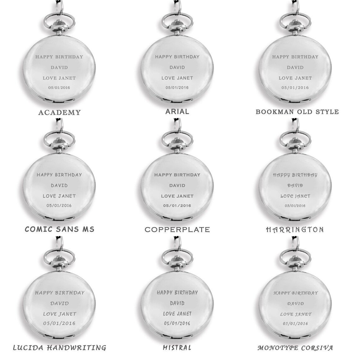 Personalised Custom Quartz Pocket Watch Anniversary, Birthday Best Gift ...