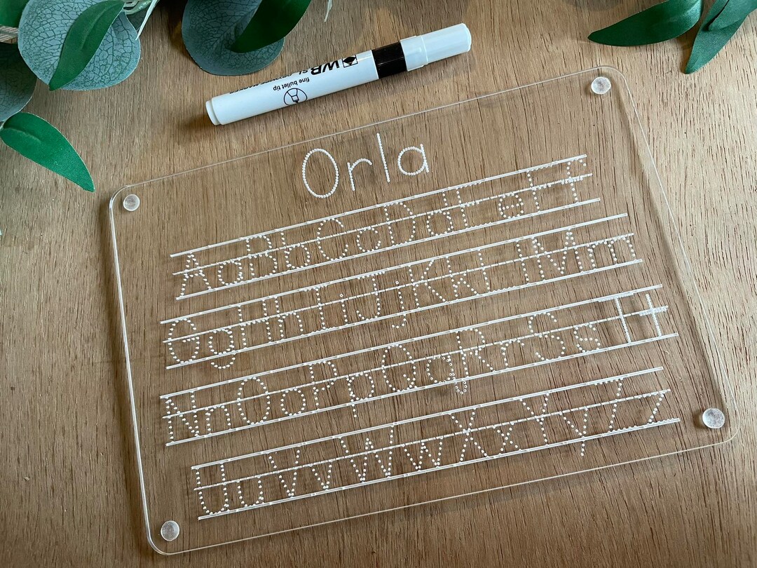 Alphabet Wipe Clean Letter Tracing Acrylic Board, Personalised and ...
