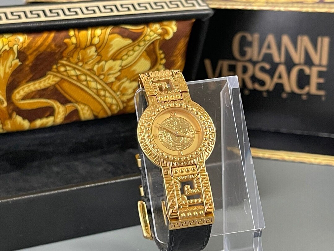 GIANNI VERSACE Gold Plated G20 Medusa Women Watch Bracelet Chain G Logo ...