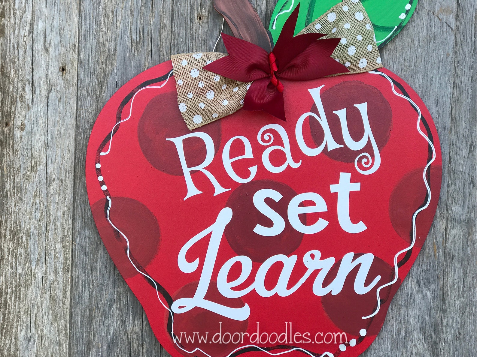 Rustic Apple Door Decoration Hanger Hanging Wreath Back to - Etsy