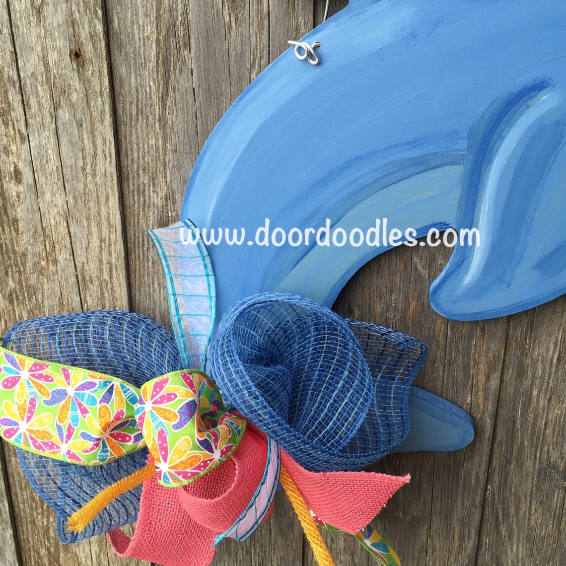 Dolphin Wooden Front Door Hang Hanger Hanging Door Doodles Wood Wooden ...