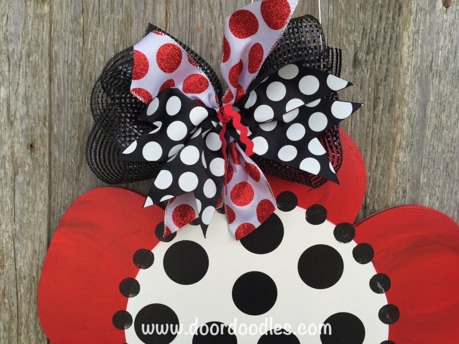 Red Flower With Polka Dot Center Front Door Hanger Decoration - Etsy