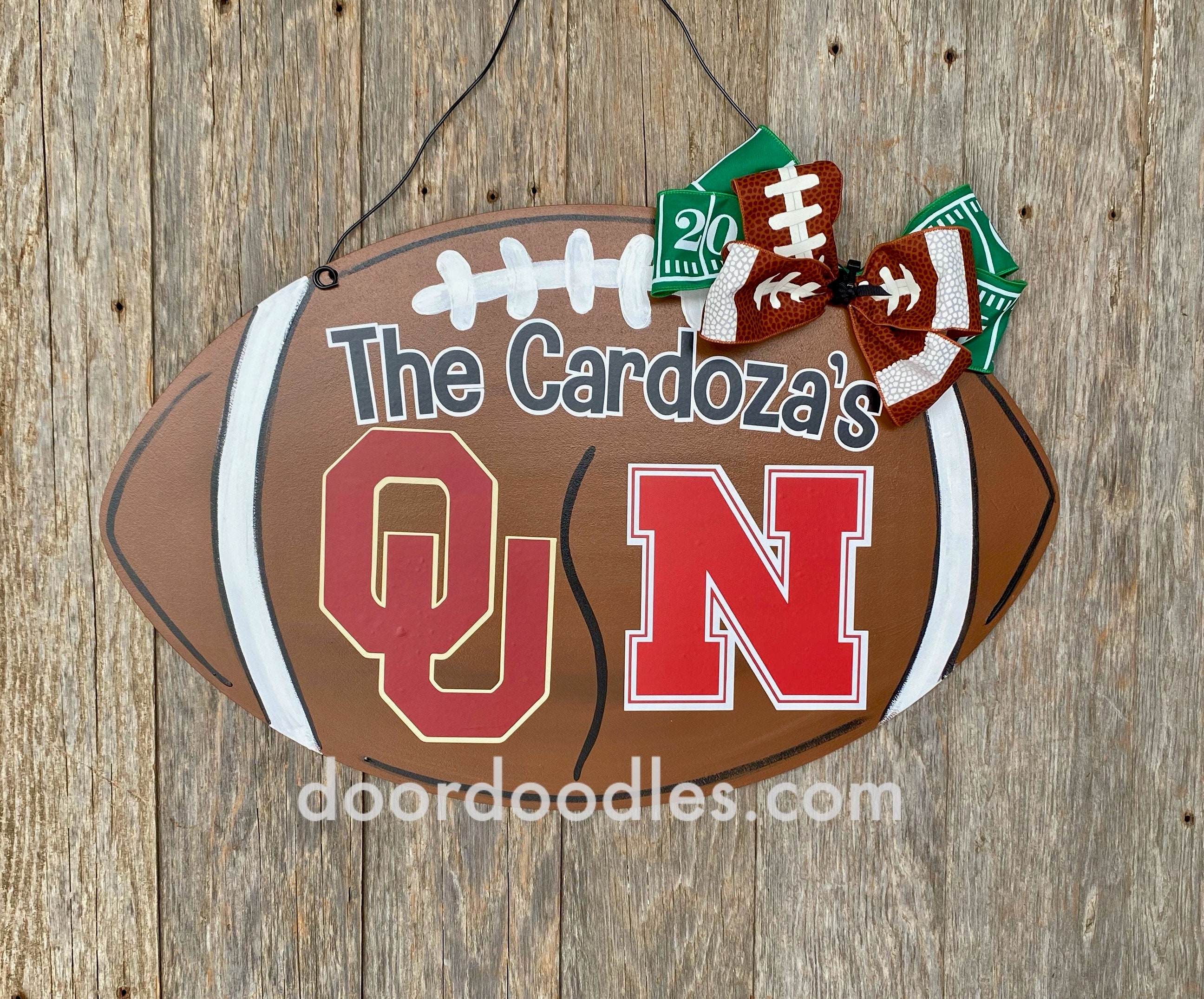 Full Size door Hanger House Divided Football Front Door - Etsy