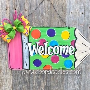 Pencil Door Hanger Sign in Choice of Colors and Personalization, Back ...