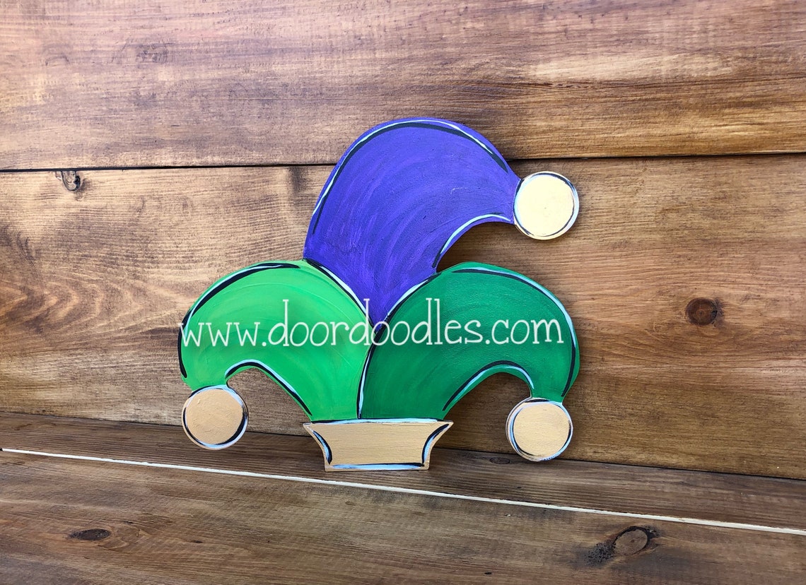 Mardi Gras Jester Hat Wreath Attachment or Garland Accent - Etsy