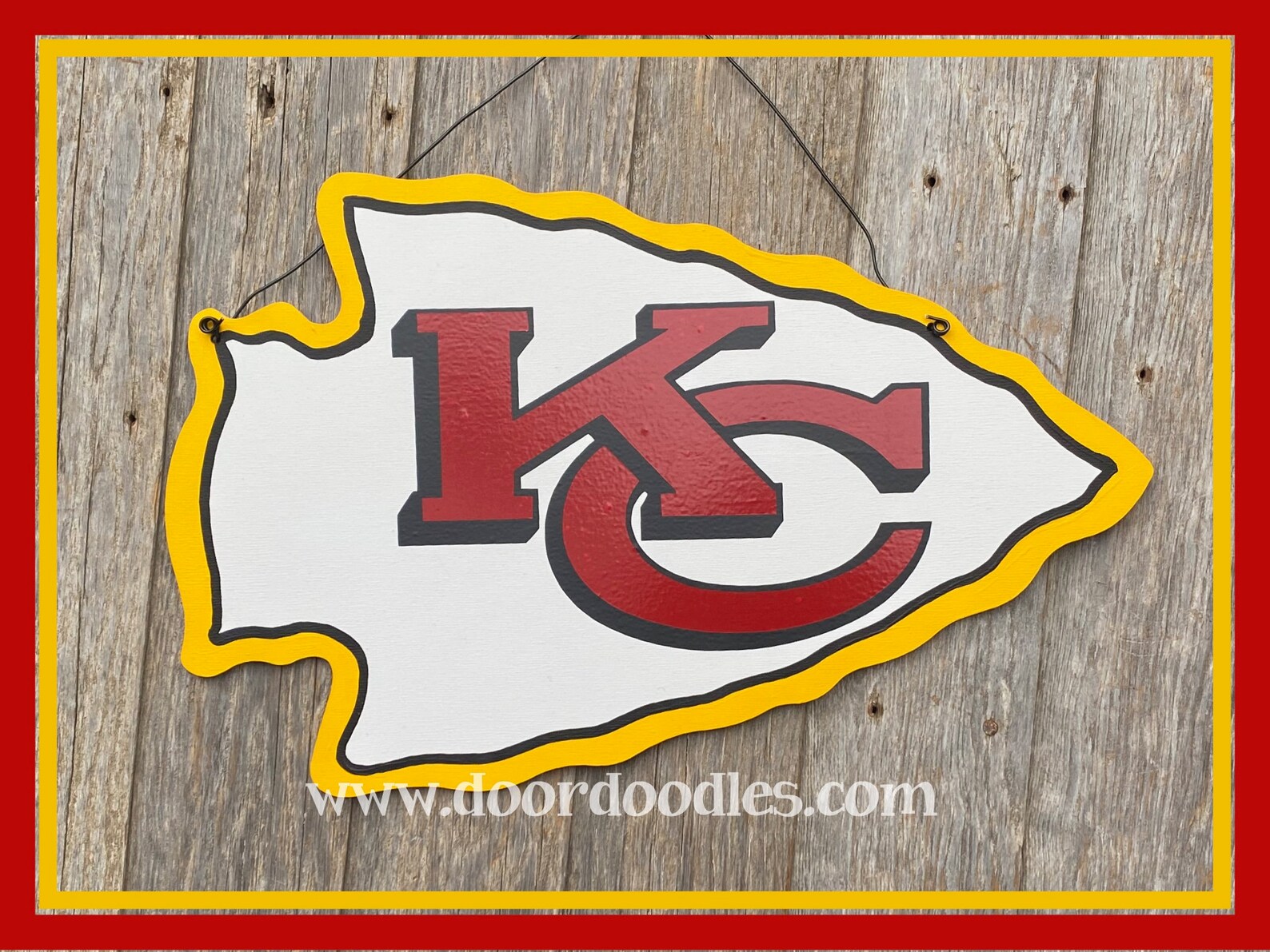 Kansas City Chiefs KC Arrowhead door hanger hang decoration | Etsy