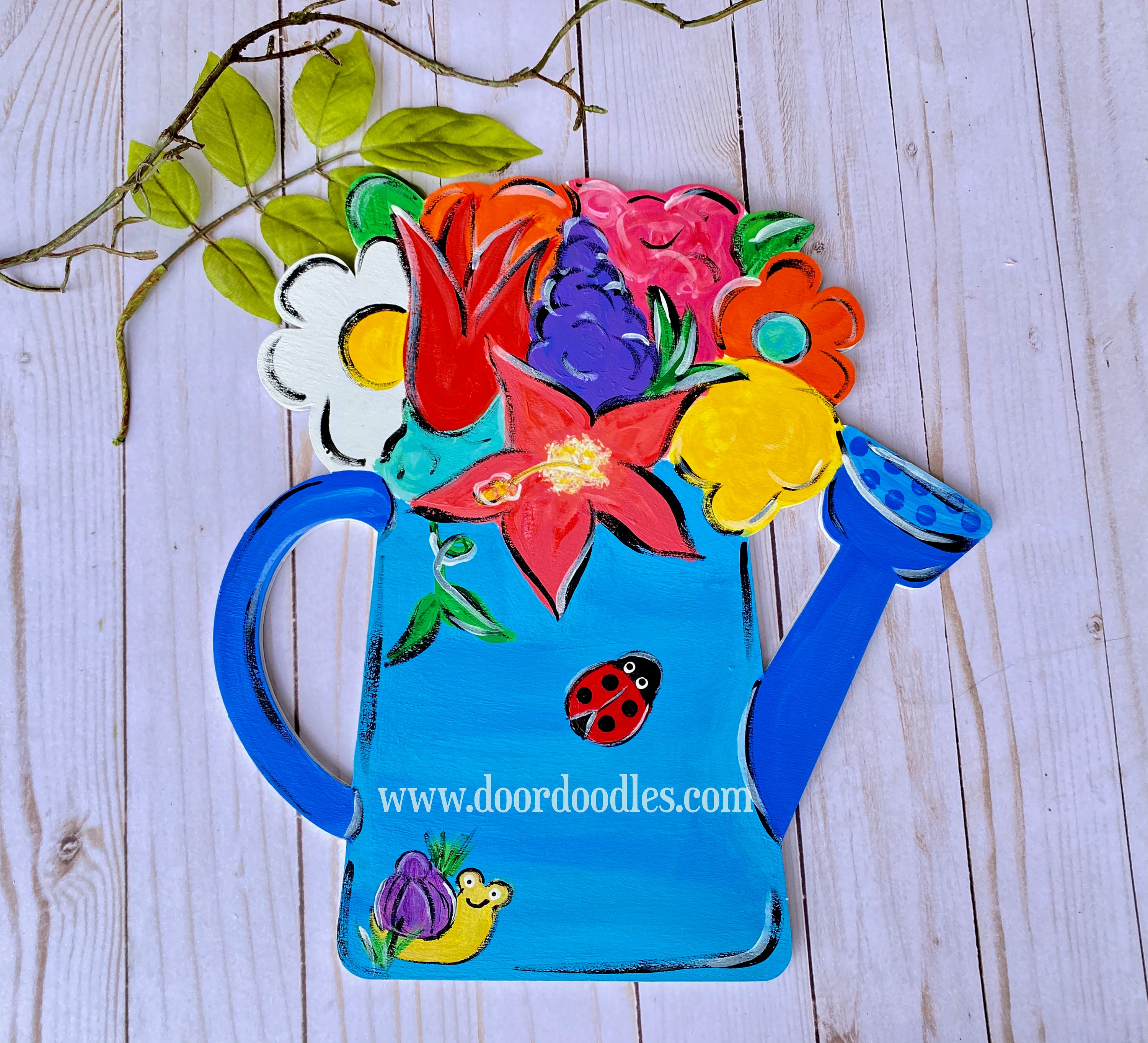 Jumbo Watering Can Full of Flowers With Snail and Ladybug - Etsy