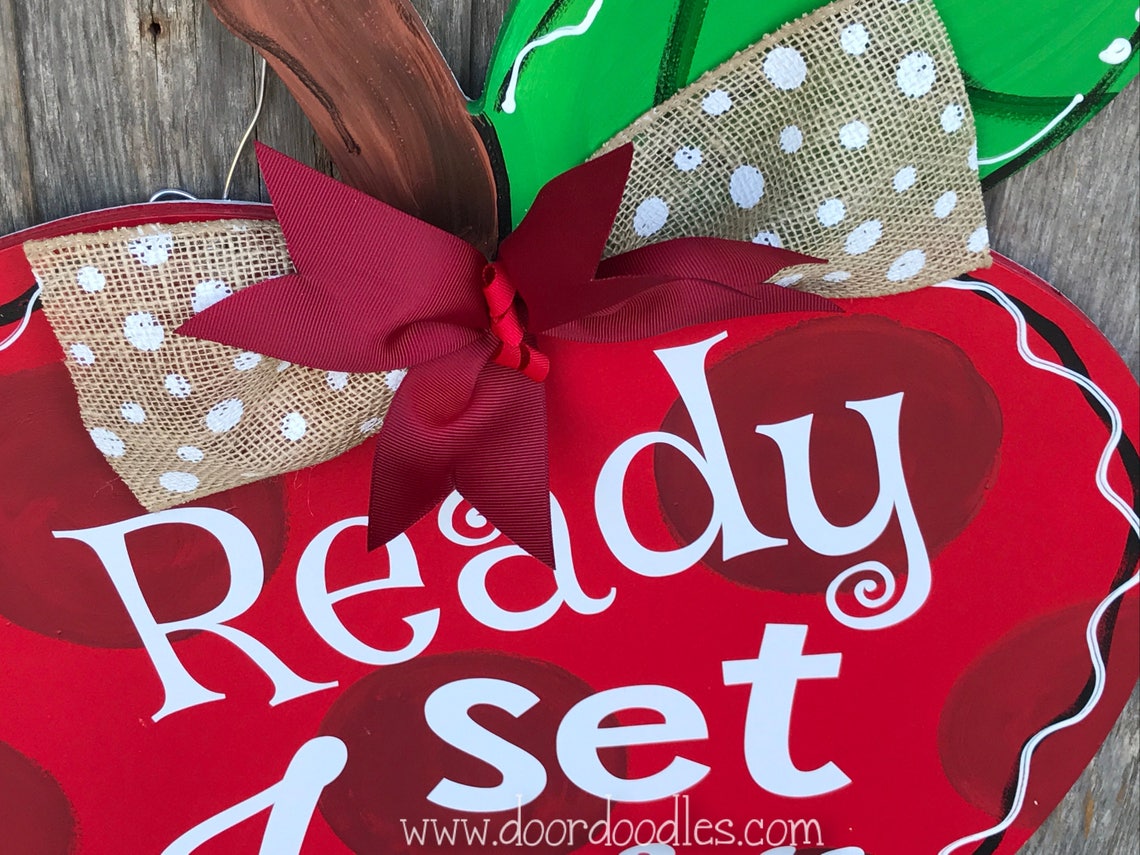 Rustic Apple Door Decoration Hanger Hanging Wreath Back to | Etsy