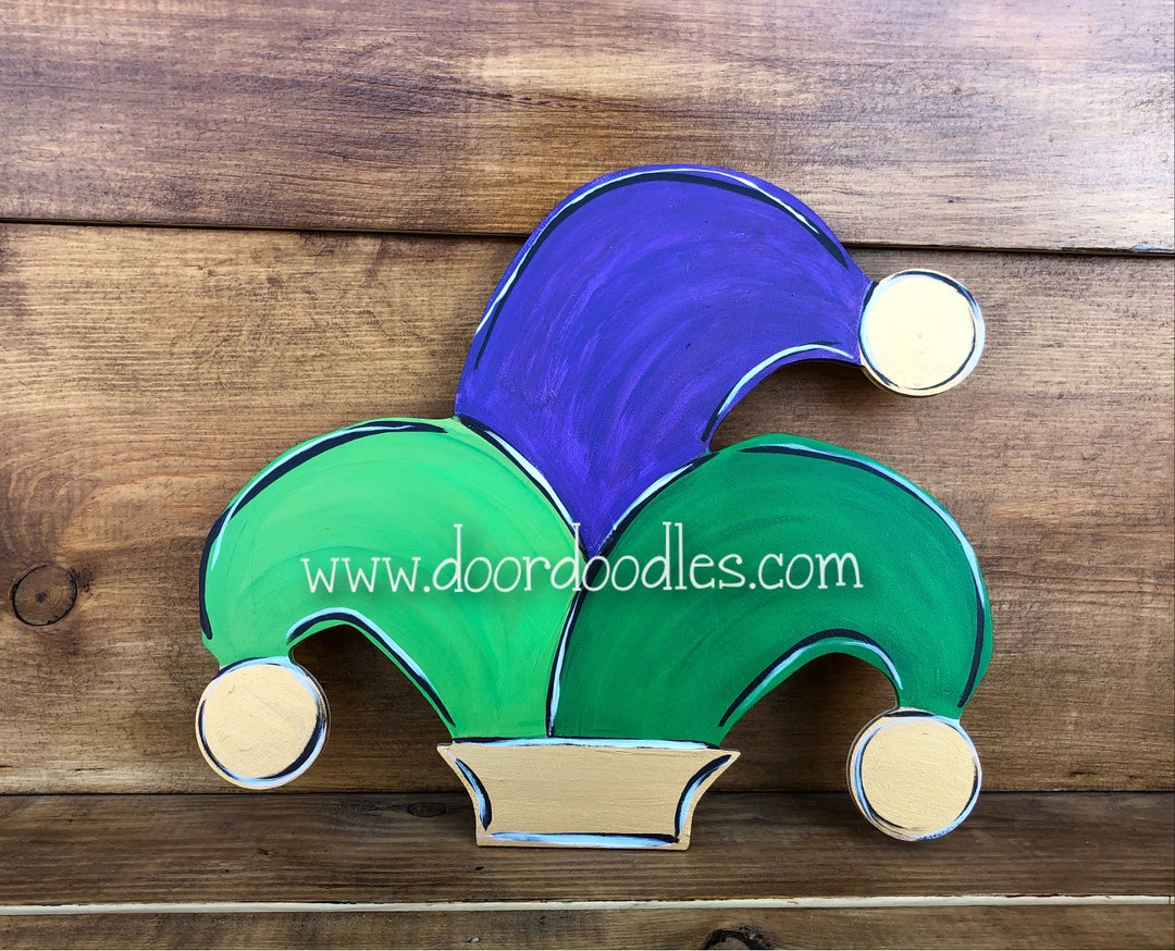 Mardi Gras Jester Hat Wreath Attachment or Garland Accent Centerpiece ...