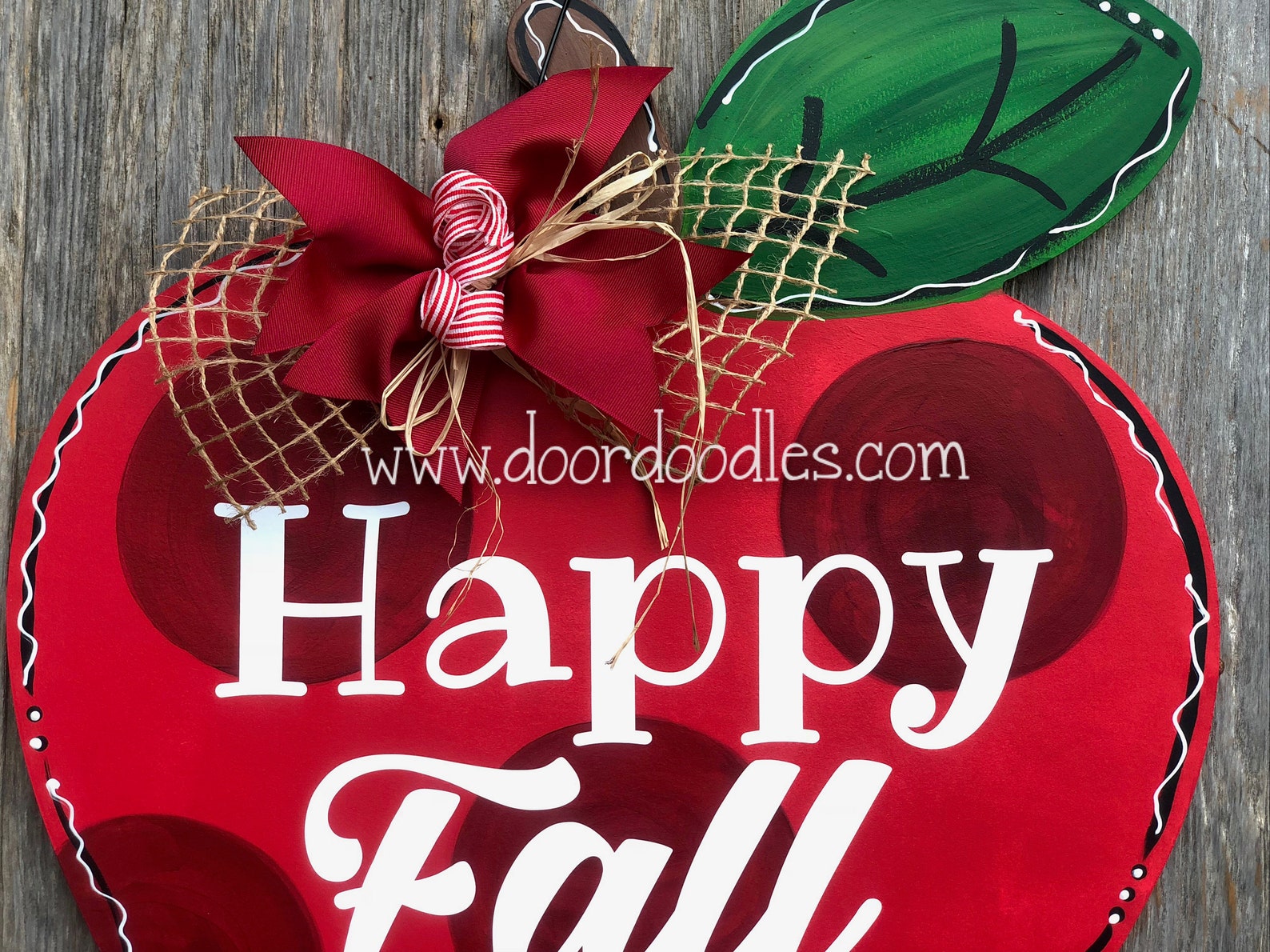 Rustic Apple Door Decoration Hanger Hanging Wreath Back to - Etsy