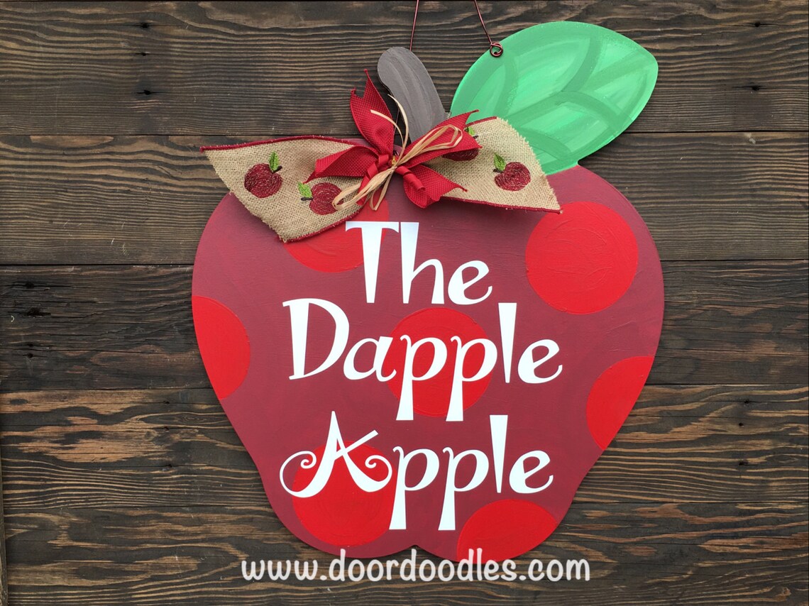 Rustic Apple Door Decoration Hanger Hanging Wreath Back to - Etsy