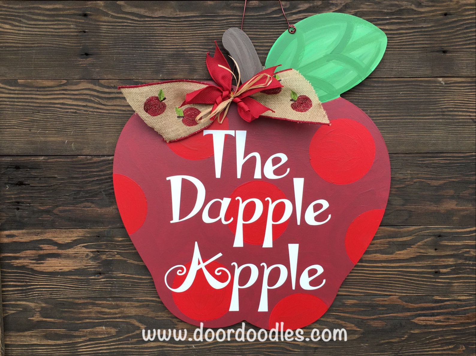 Rustic Apple Door Decoration Hanger Hanging Wreath Back to - Etsy