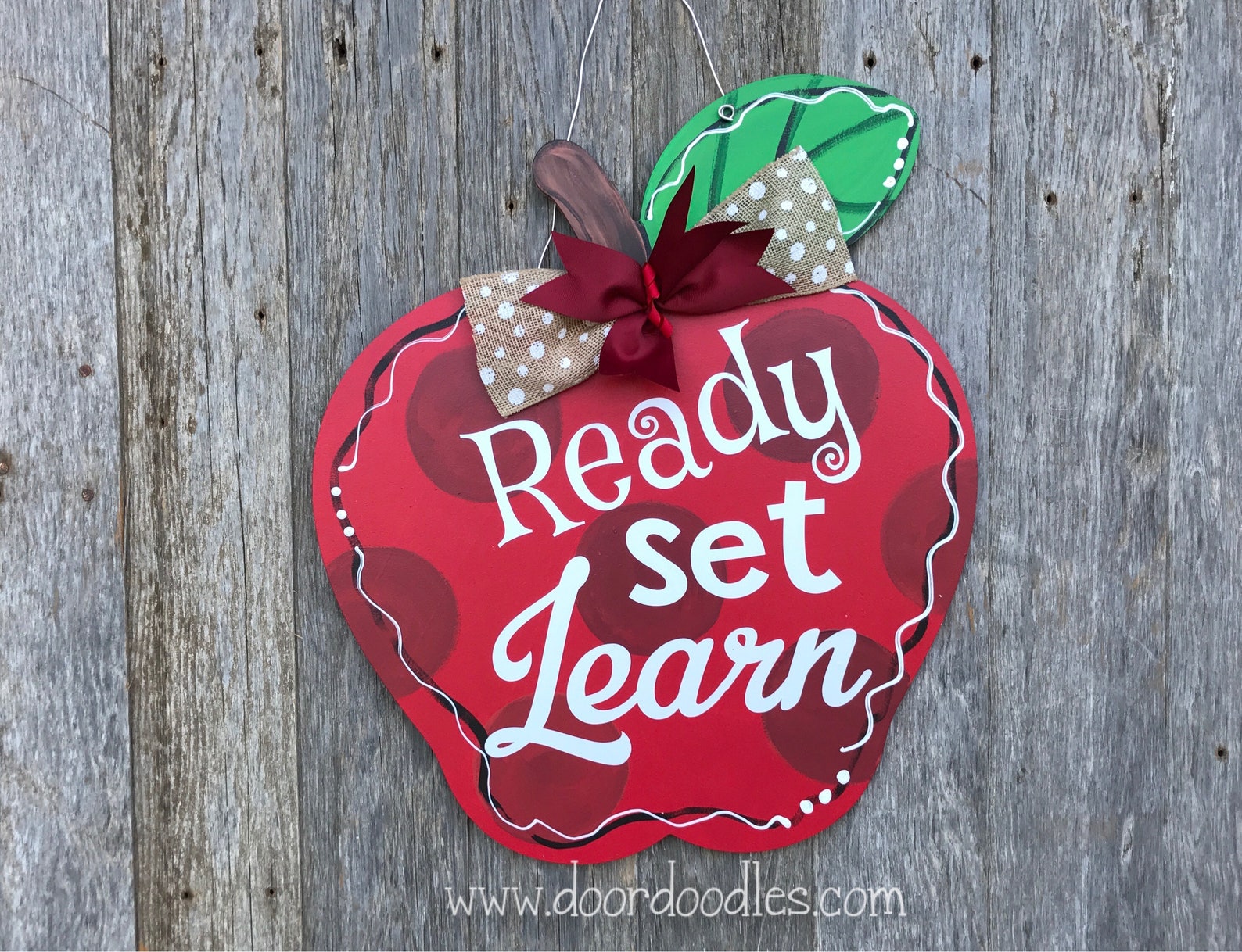 Rustic Apple Door Decoration Hanger Hanging Wreath Back to - Etsy