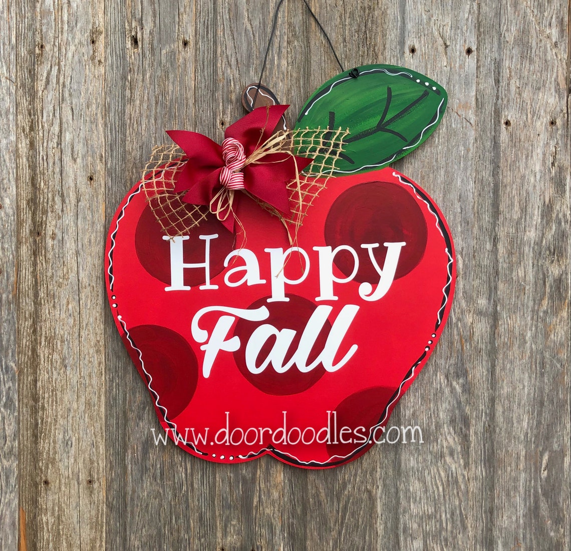 Rustic Apple Door Decoration Hanger Hanging Wreath Back to - Etsy