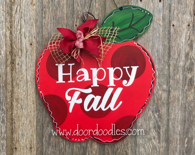 Rustic Apple Door Decoration Hanger Hanging Wreath Back to School - Etsy