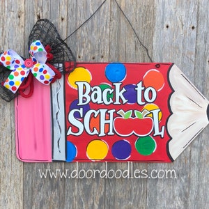 Pencil Door Hanger Sign in Choice of Colors and Personalization, Back ...