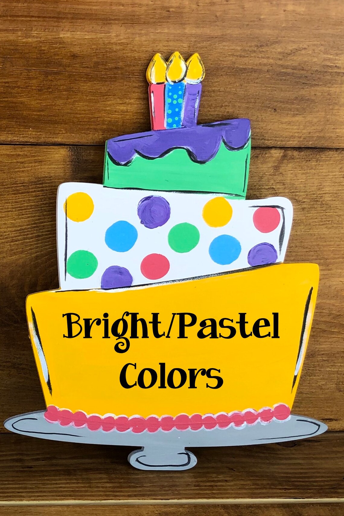 Birthday Cake Wreath Attachment or Garland Accent Front Door Wood ...