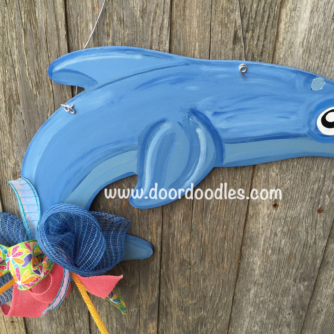Dolphin Wooden Front Door Hang Hanger Hanging Door Doodles Wood Wooden ...