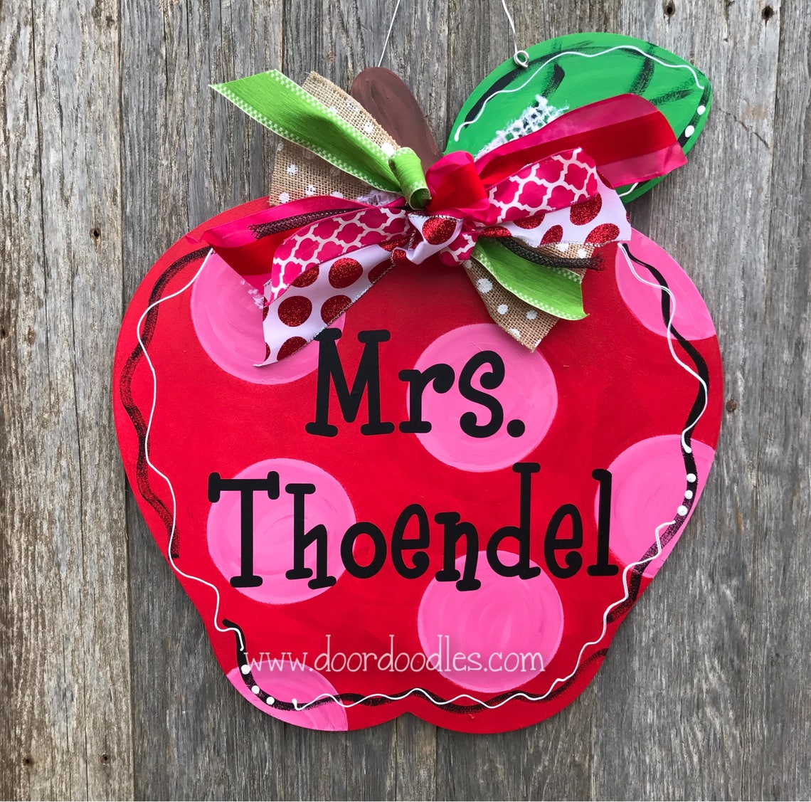 Apple Door Decoration Hanger Hanging Wreath Back to School - Etsy