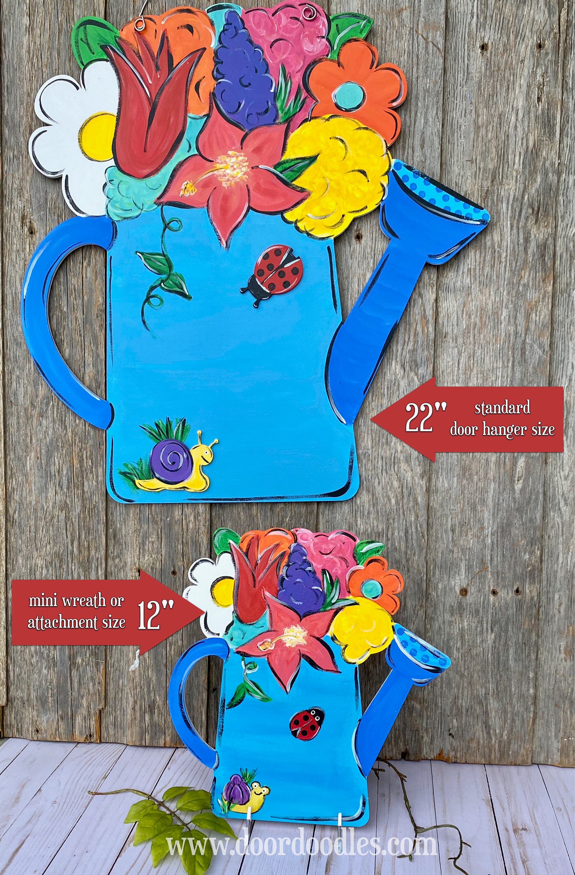 Jumbo Watering Can Full of Flowers With Snail and Ladybug - Etsy