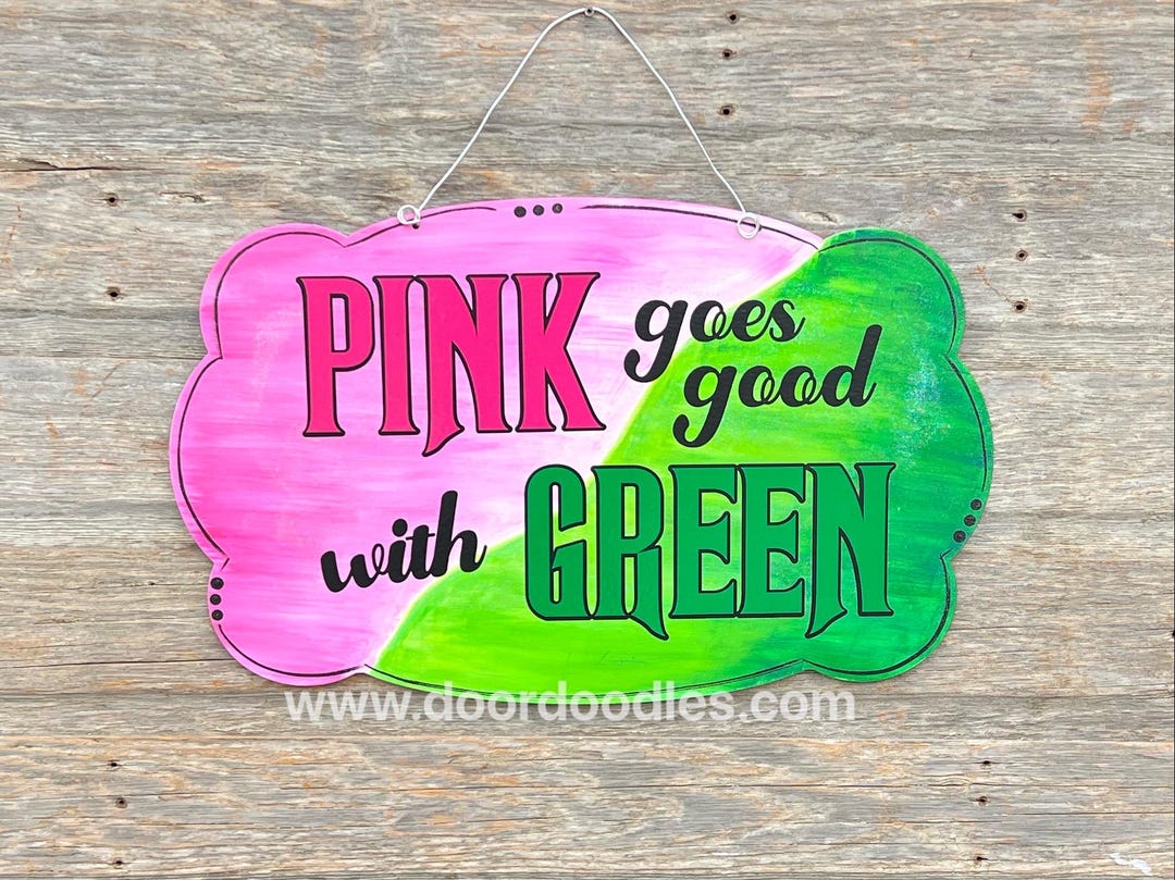 Wicked Inspired Door Hanger Sign Pink Green Ombré Defying Gravity Pink ...