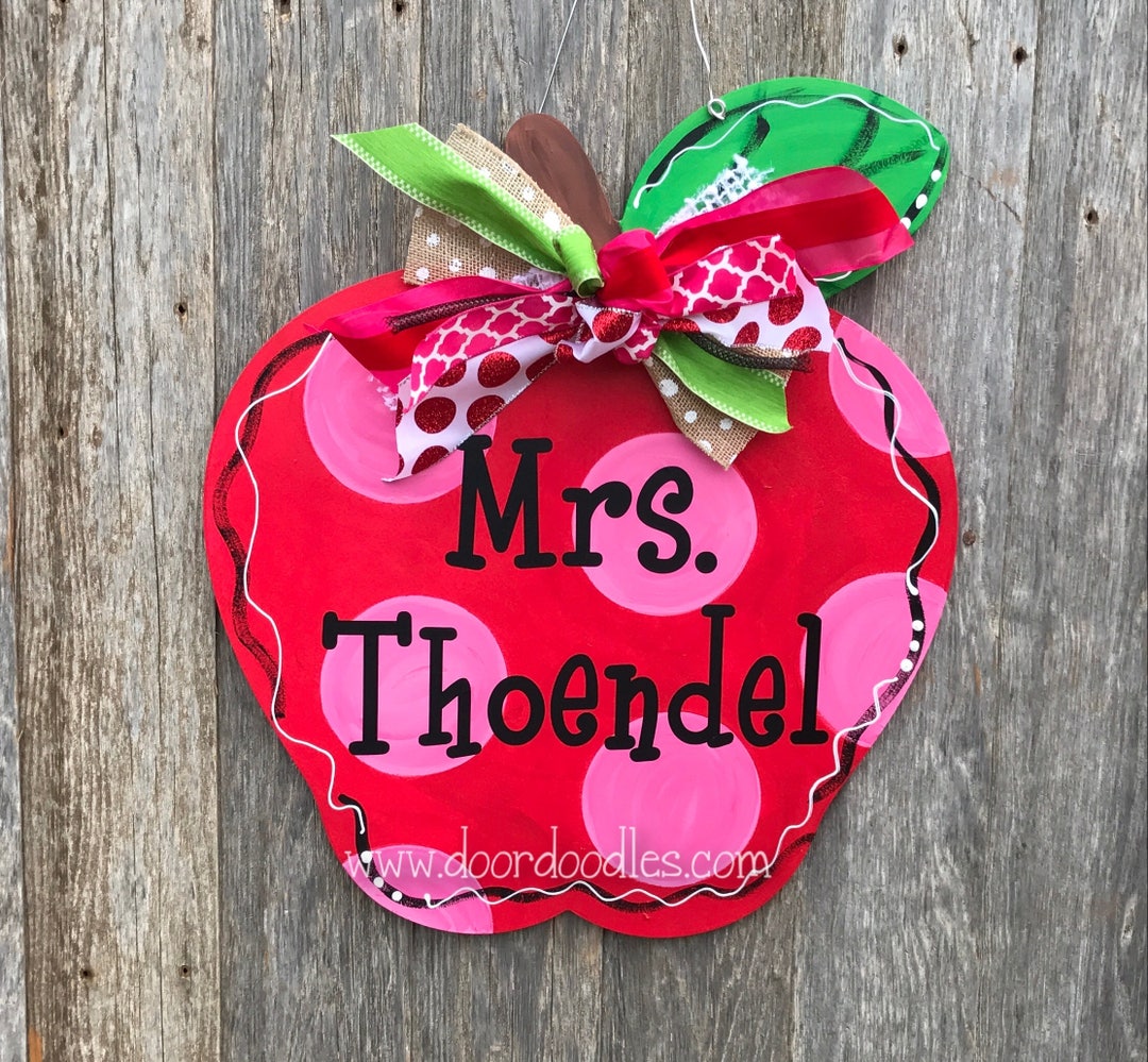 Apple Door Decoration Hanger Hanging Wreath Back to School - Etsy