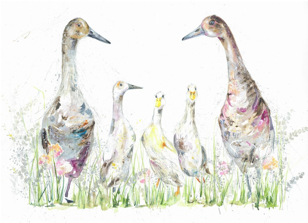 Signed A4 Runner Ducks Family Print Duck Spring Ducks Animal - Etsy