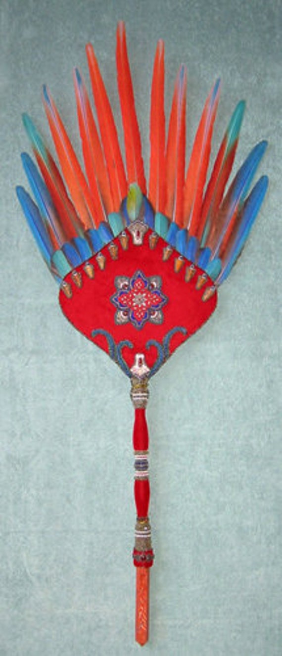 Macaw Feather Healing Fan - Etsy