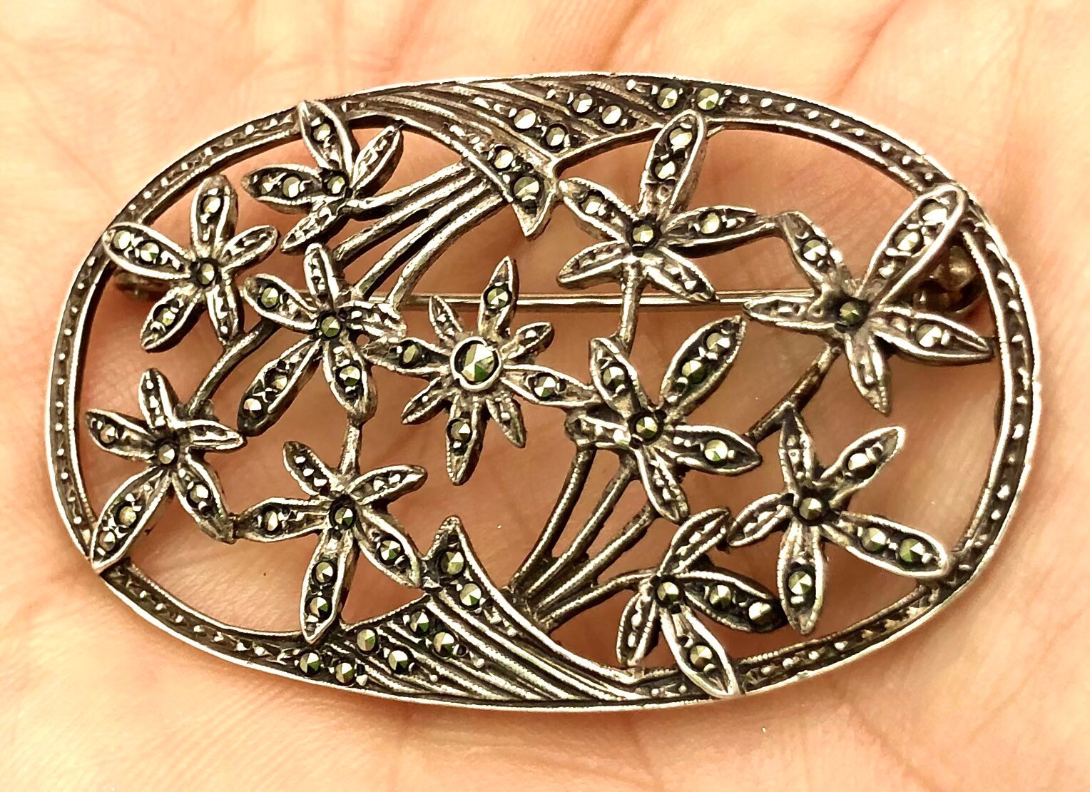 Judith Jack Marcasite Brooch - Etsy