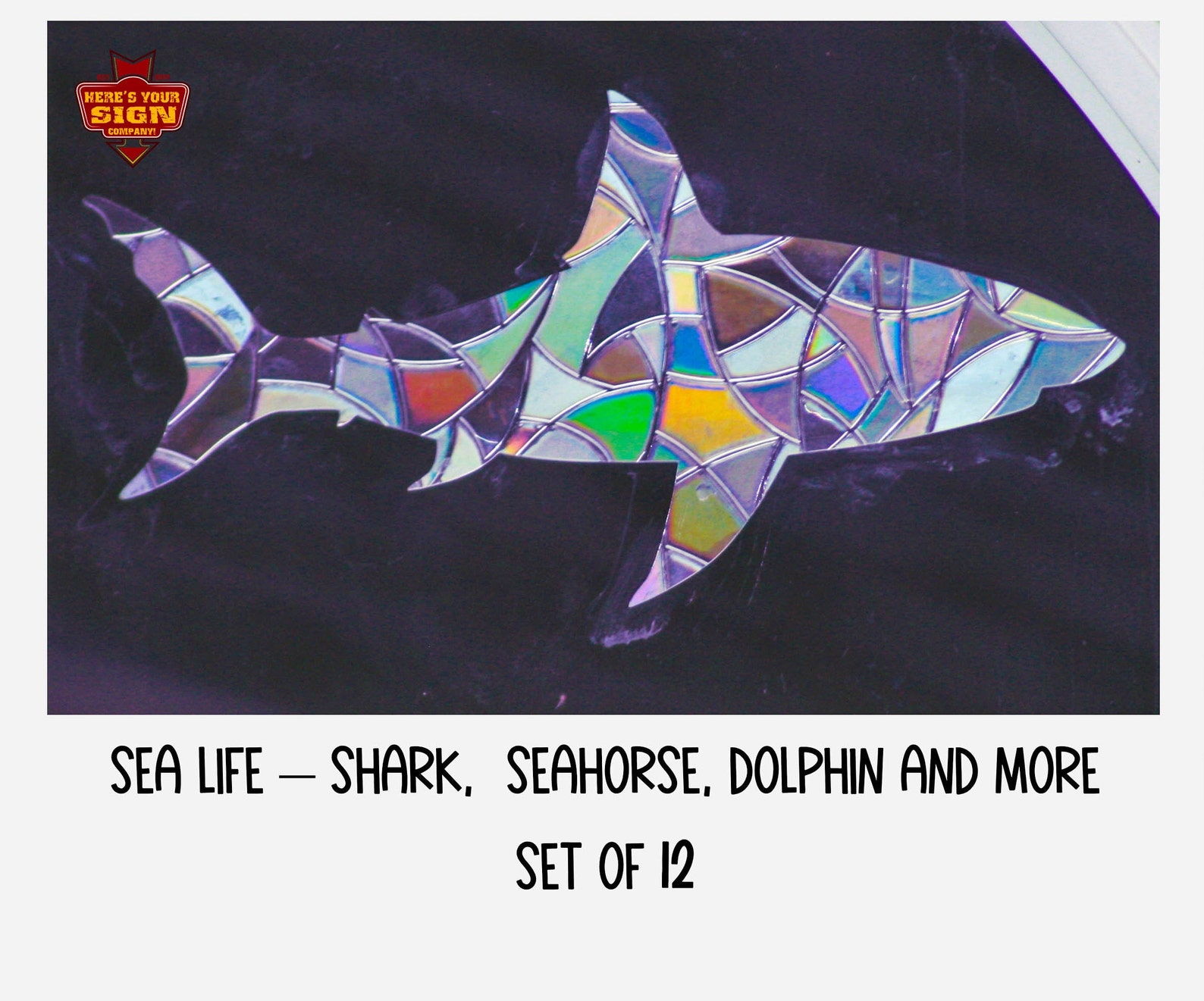 Sea Life Window Clings. Shark, Dolphin, Seahorse, Shell Sun Catcher ...