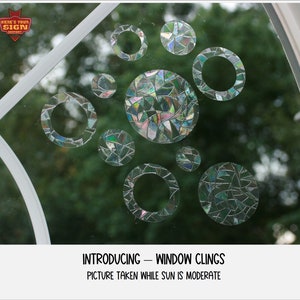Rings and Circles Shaped Window Cling. Sun Catcher. Rainbow Window ...
