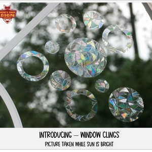 Rings and Circles Shaped Window Cling. Sun Catcher. Rainbow Window ...