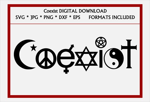 Coexist SVG JPG Dxf EPS and Png. Digital Download cut file | Etsy